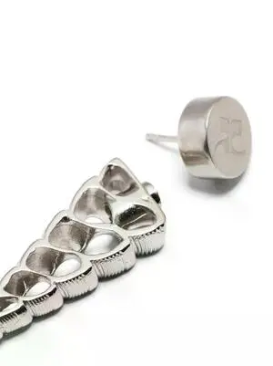 COURREGES Shell Pendant Single Earring - Silver