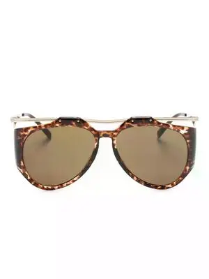Saint Laurent Sl M137 Amelia Pilot-framed Sunglasses - Brown