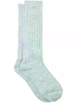 GANNI Ribbed Knit Socks - Blue
