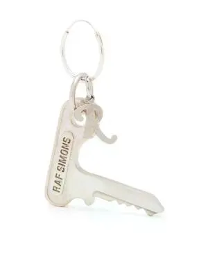 Raf Simons Logo-engraved Drop Earring - Silver
