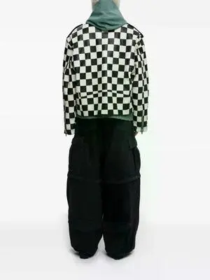 MAINLESS Check-pattern Biker Jacket