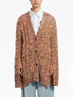 Marni Decorative-stitch Chunky Cable-knit Cardigan
