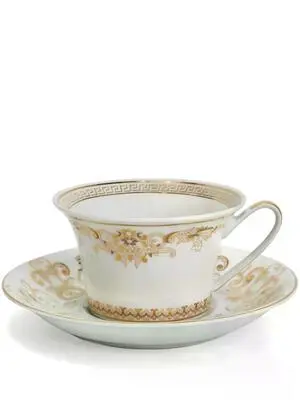 Versace X Rosenthal Medusa Gala Tea Cups And Saucers - White
