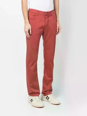 Jacob Cohen Straight-leg Jeans With Attached Scarf - Red