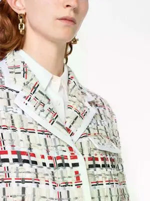 Thom Browne Single-breasted Tweed Coat
