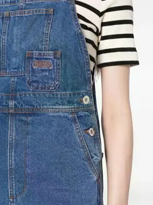 CHOCOOLATE Logo-embroidered Cotton Dungaree Dress