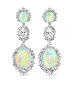 ANABELA CHAN 18kt White Gold Sky Opal Drop Earrings - Silver