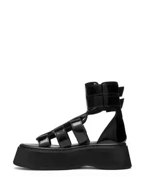 Junya Watanabe Caged Leather Flatform Sandals