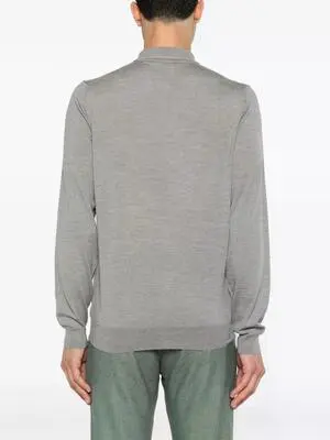 Fedeli Fine-knit Polo Shirt - Grey