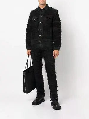 1017 Alyx 9sm Frayed Denim Trucker Jacket