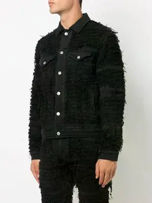 1017 Alyx 9sm Frayed Denim Trucker Jacket
