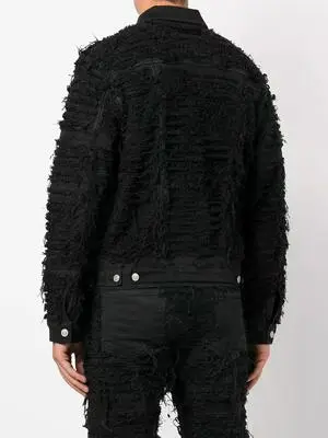 1017 Alyx 9sm Frayed Denim Trucker Jacket