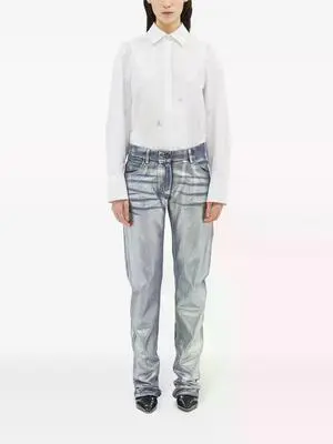 MSGM Metallic Finish Straight Leg Jeans