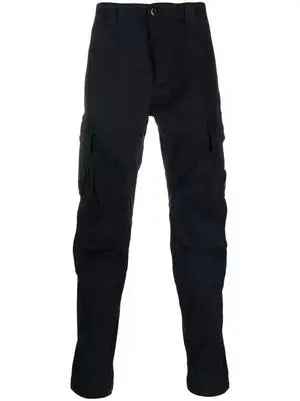 C.P. COMPANY Logo-plaque Tapered Trousers - Blue