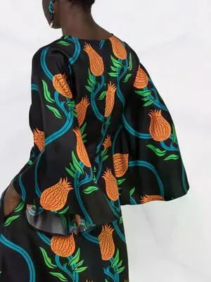 La DoubleJ Sorella Silk-twill Midi Dress