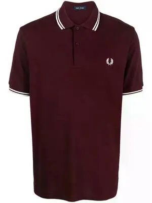Fred Perry Logo-embroidered Cotton Polo Shirt - Red