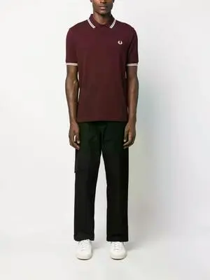 Fred Perry Logo-embroidered Cotton Polo Shirt - Red