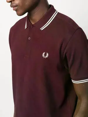 Fred Perry Logo-embroidered Cotton Polo Shirt - Red