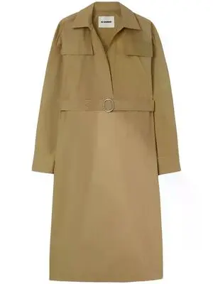 JIL SANDER Classic-collar Cotton Midi Dress