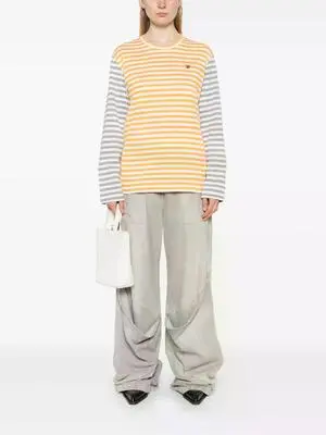 Play Comme Des Garcon Striped T-shirt - Orange