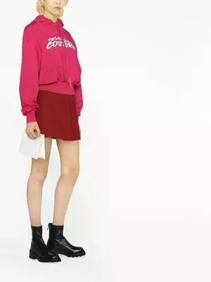 Versace Cropped Logo Hoodie