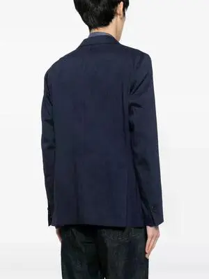 Corneliani Mélange-effect Single-breasted Blazer - Blue