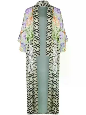 TEMPERLEY LONDON Cleo Floral-print Silk-blend Coat - Green