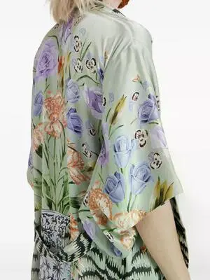 TEMPERLEY LONDON Cleo Floral-print Silk-blend Coat - Green