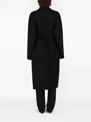 FERRAGAMO Wool-blend Coat With Gancini Buckle Belt - Black