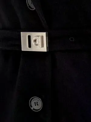 FERRAGAMO Wool-blend Coat With Gancini Buckle Belt - Black