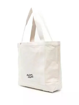 Maison Kitsuné Fox Head Canvas Tote Bag - Neutrals