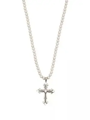 Emanuele Bicocchi Fleury Cross Beaded Necklace - Silver