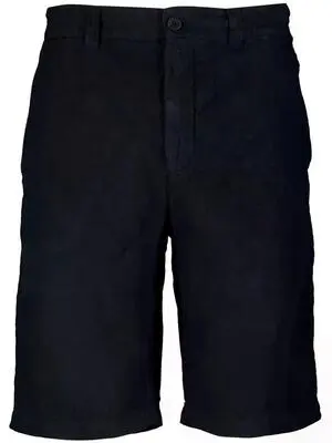 120% Lino Mid-rise Linen Bermuda Shorts - Blue