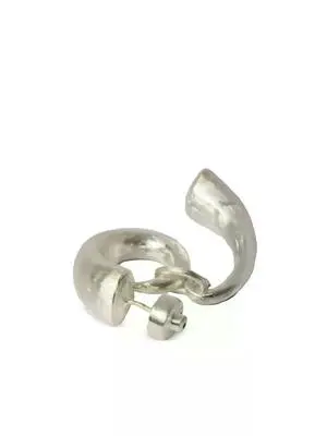PARTS OF FOUR Horn Pendant Sterling Earring - Silver
