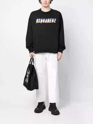 Dsquared2 Glittery Logo Crew Neck Sweatshirt