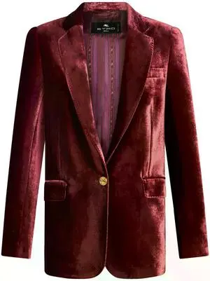 Etro Single-breasted Velvet Blazer - Red