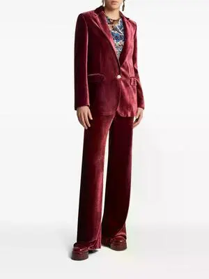 Etro Single-breasted Velvet Blazer - Red