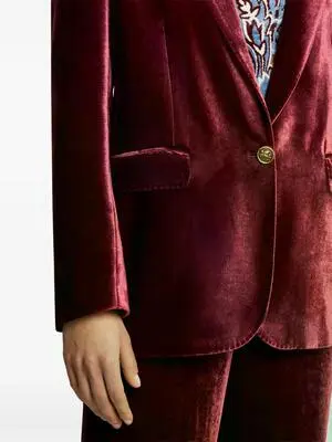 Etro Single-breasted Velvet Blazer - Red