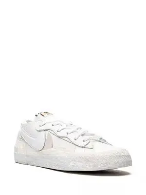 Nike X Sacai Blazer Low Patent Leather Sneakers - White