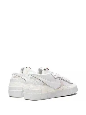 Nike X Sacai Blazer Low Patent Leather Sneakers - White
