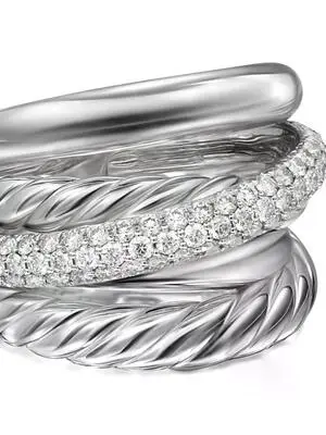 David Yurman Sterling Five-row Diamond Ring