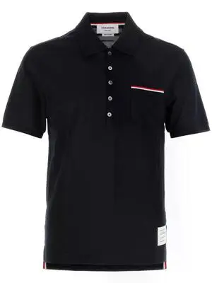 Thom Browne Rwb Stripe Polo Shirt - Blue