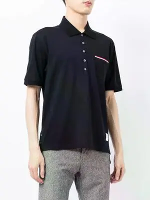Thom Browne Rwb Stripe Polo Shirt - Blue