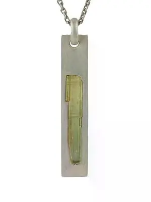 PARTS OF FOUR Plate Necklace With Elbaite Pendant - Silver