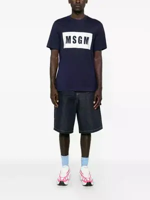 MSGM Logo-print T-shirt - Blue