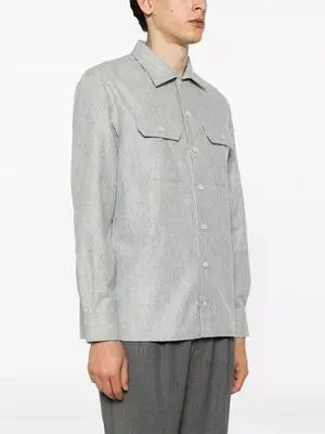 Brunello Cucinelli Mélange-effect Wool Shirt