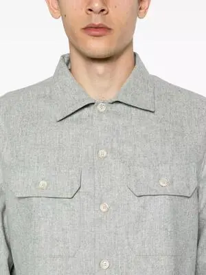 Brunello Cucinelli Mélange-effect Wool Shirt