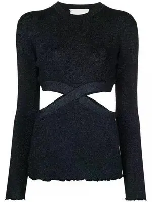 3.1 Phillip Lim Lurex Cut-out Knitted Top