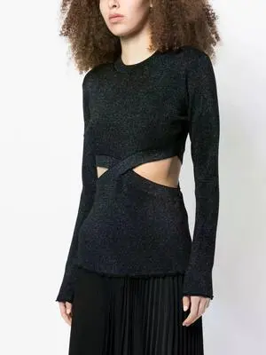 3.1 Phillip Lim Lurex Cut-out Knitted Top