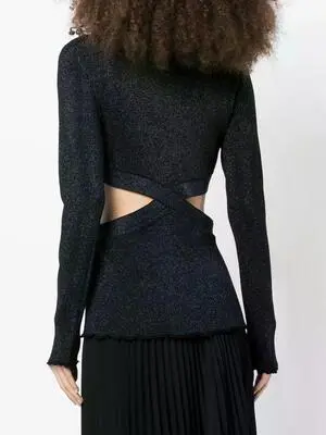 3.1 Phillip Lim Lurex Cut-out Knitted Top